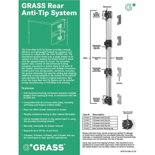 Grass Rear Anti-Tip Drawer Interlock System for Multiple Drawer ...