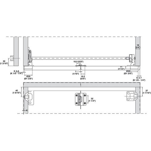 Salice F1CXE9, Central Hinge for Concertina Folding Cabinet Door System ...