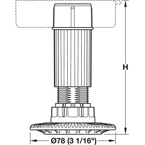 Hafele 637.76.352, Axilo System Adjustable Foot, Adjustment Range 2-3/4 ...