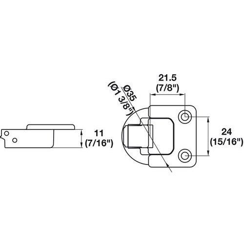 Salice F1C169, Bi-Fold Hinge for Sliding Systems | CabinetParts.com