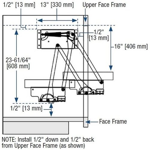 Knape and Vogt HAL-20, 13 Inch Length Steel Appliance Lift, Platinum ...