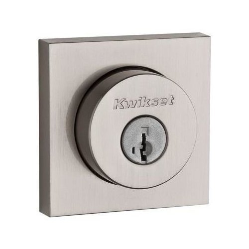 Kwikset 158SQT-15S.STRKP, Halifax Square Rose Single Cylinder Deadbolt ...