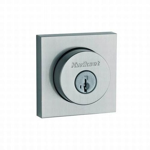 Kwikset 158SQT-26D, Halifax Square Rose Single Cylinder Deadbolt with ...