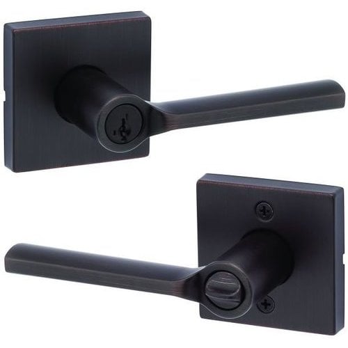 Kwikset 740LSLSQT-11PS, Lisbon Door Lever with Square Rose Entry Door ...