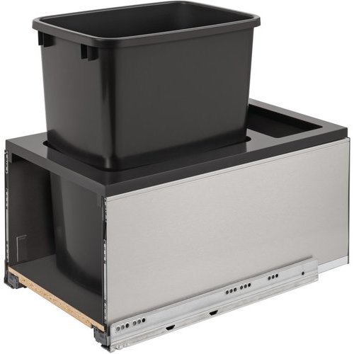 Rev-A-Shelf 35 Quart Bottom Mount Single Trash Pull-Out Waste Container ...