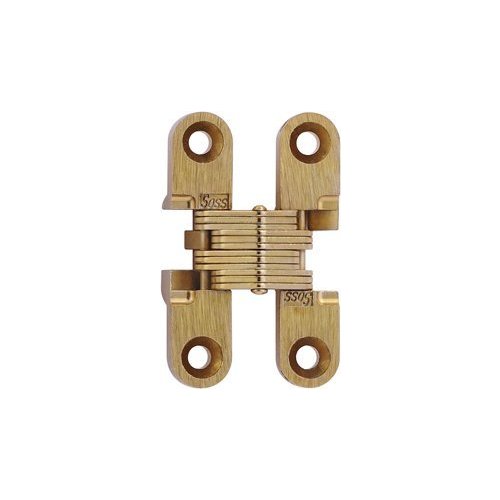 Soss 101 Invisible Hinge Pair Satin Brass 101CUS4 CabinetParts