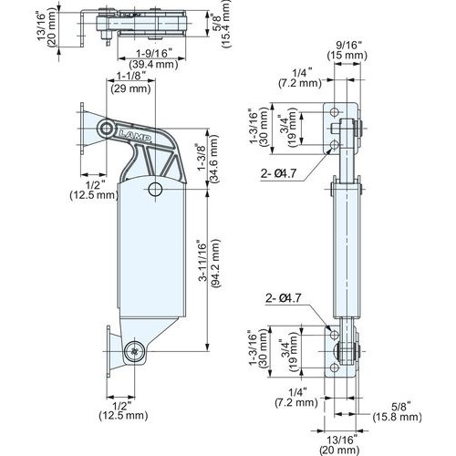 Sugatsune S-AT01S, Heavy Spring Loaded Lid Stay, Back Panel Mounted, 78 ...