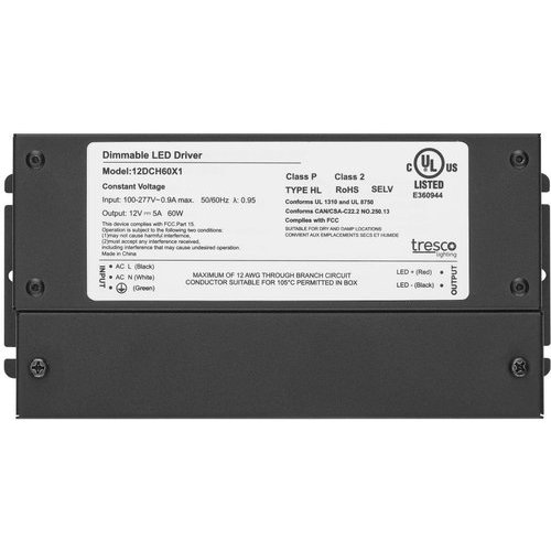 Tresco by Rev-A-Shelf L-12DCH60X1-1, 12VDC 60W Industrial Wall Dimmable ...